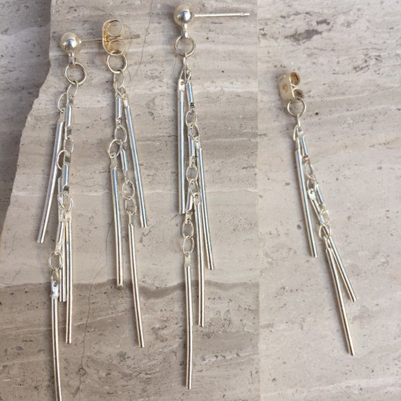 JPeace Designs | Jewelry | Silver Fringe Frontback Post Earrings | Poshmark
